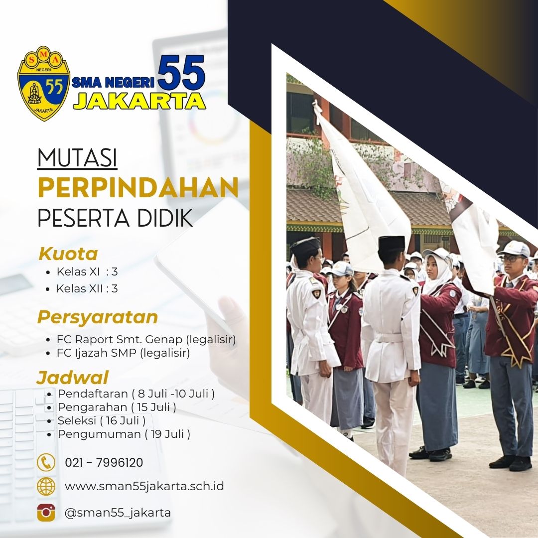 INFORMASI MUTASI SEMESTER GANJIL T.A 2024/2025 - SMAN 55 JAKARTA